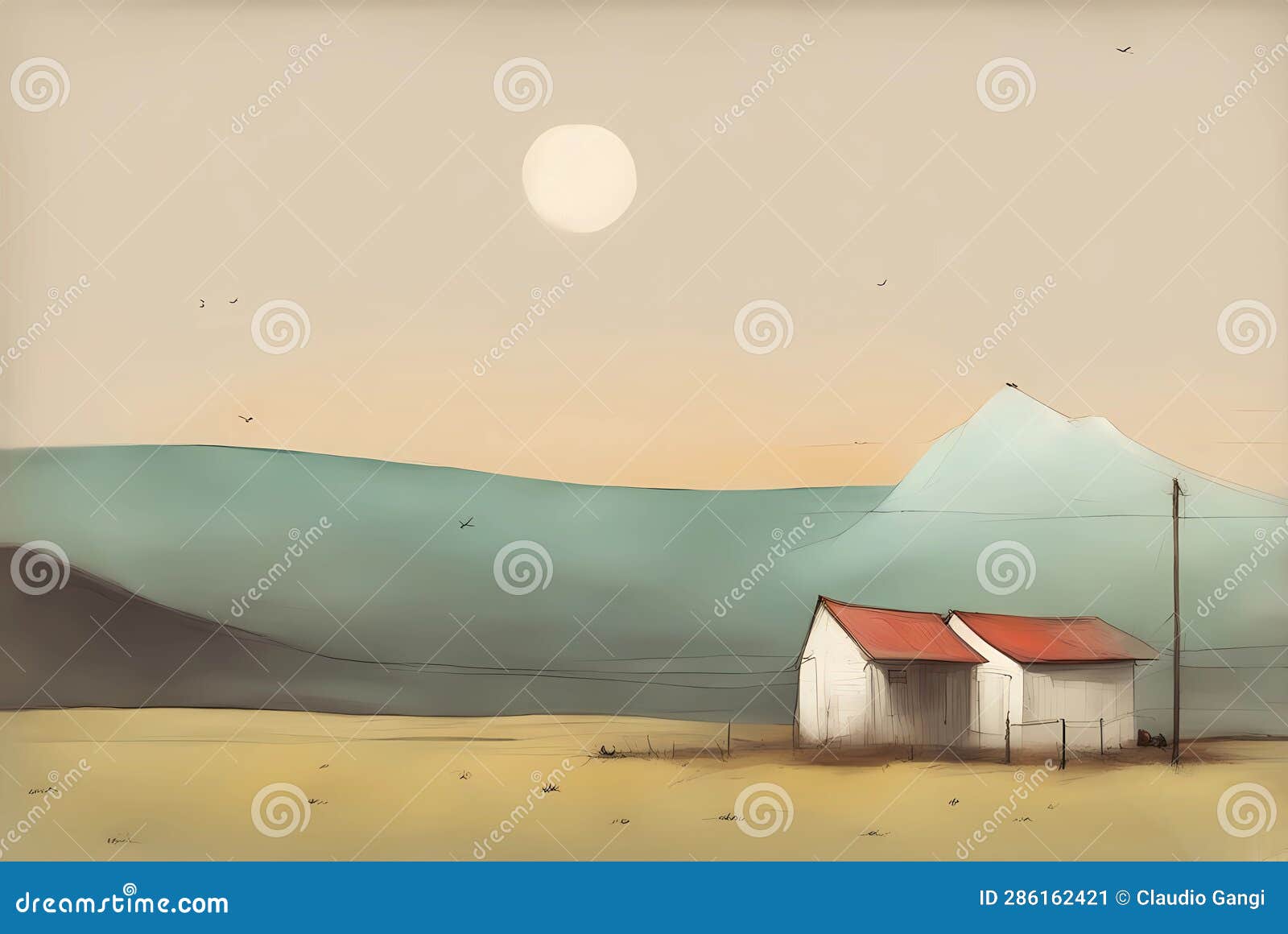 Surreal Relaxing Landscape- New Naturalism Background Stock ...