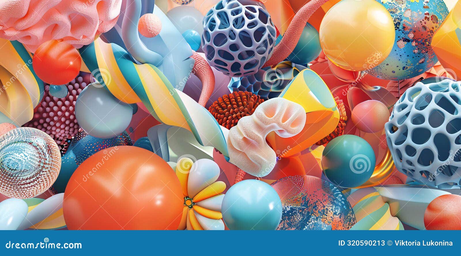 Surreal Rendering of Microscopic Forms Stock Image - Image of detailed ...