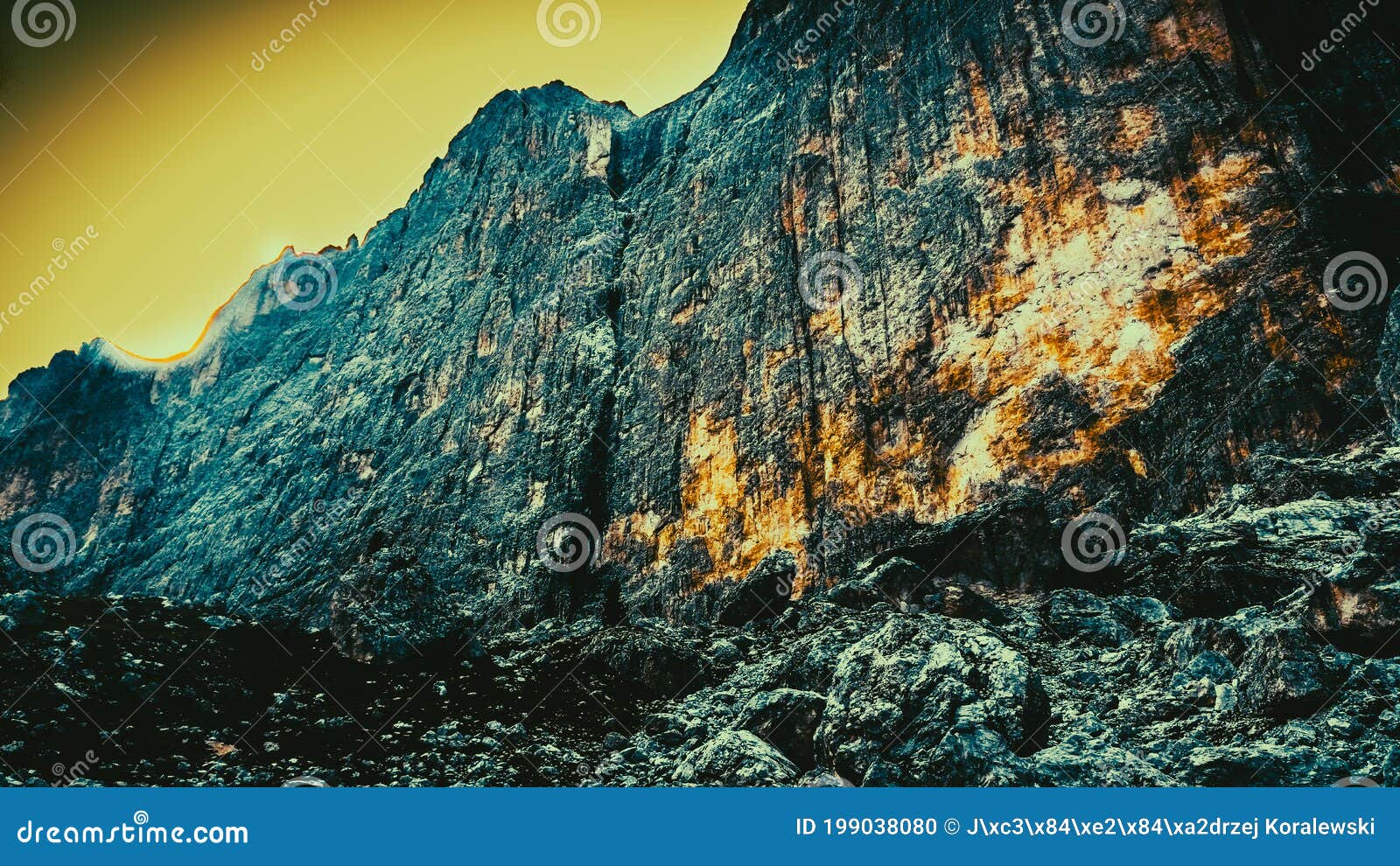 Surreal Rock Wall in the Mountains Stock Photo - Image of rough ...
