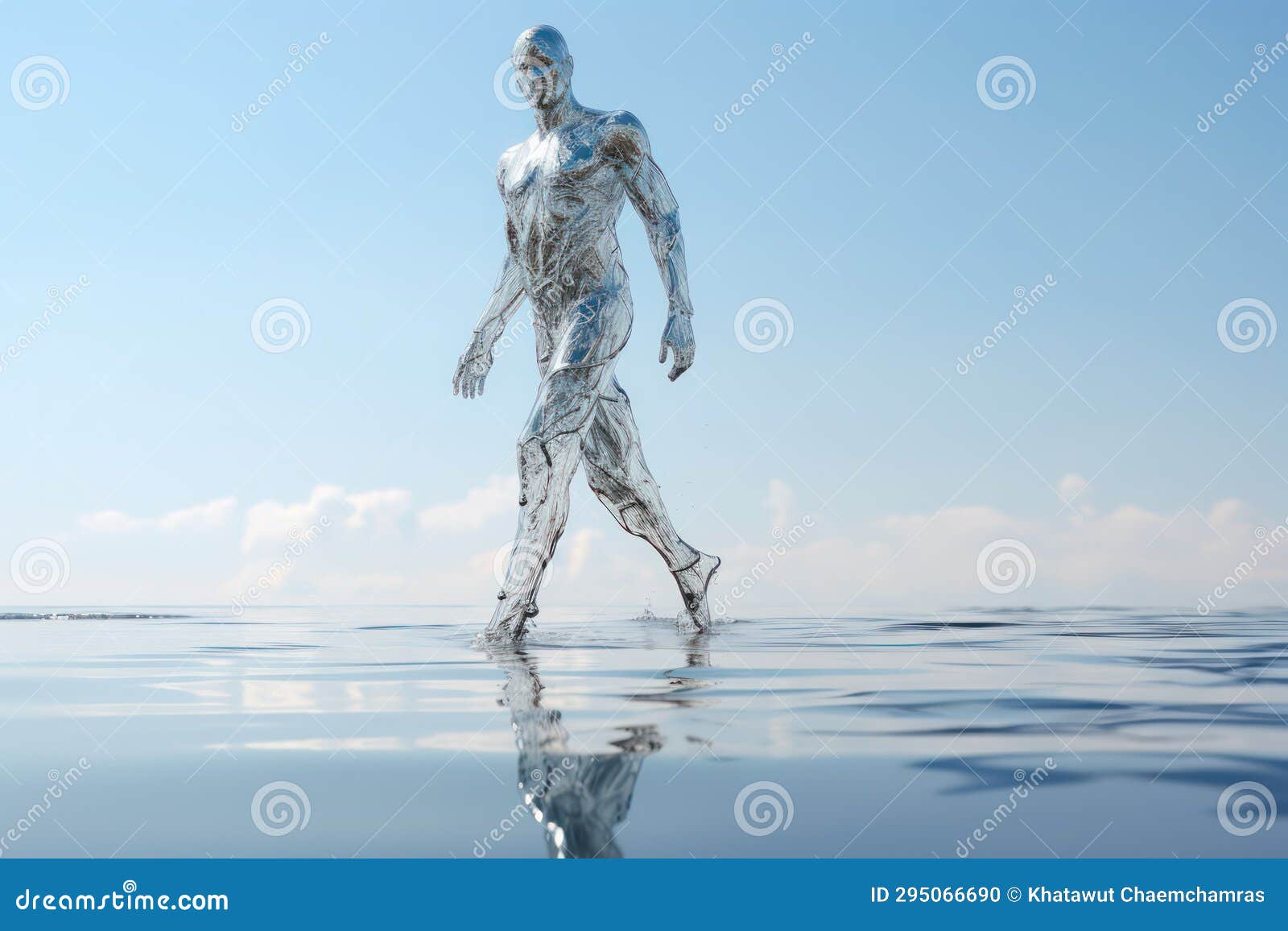 Surreal Scene: Man Emerging from Water - Beyond Imagination Stock Photo ...
