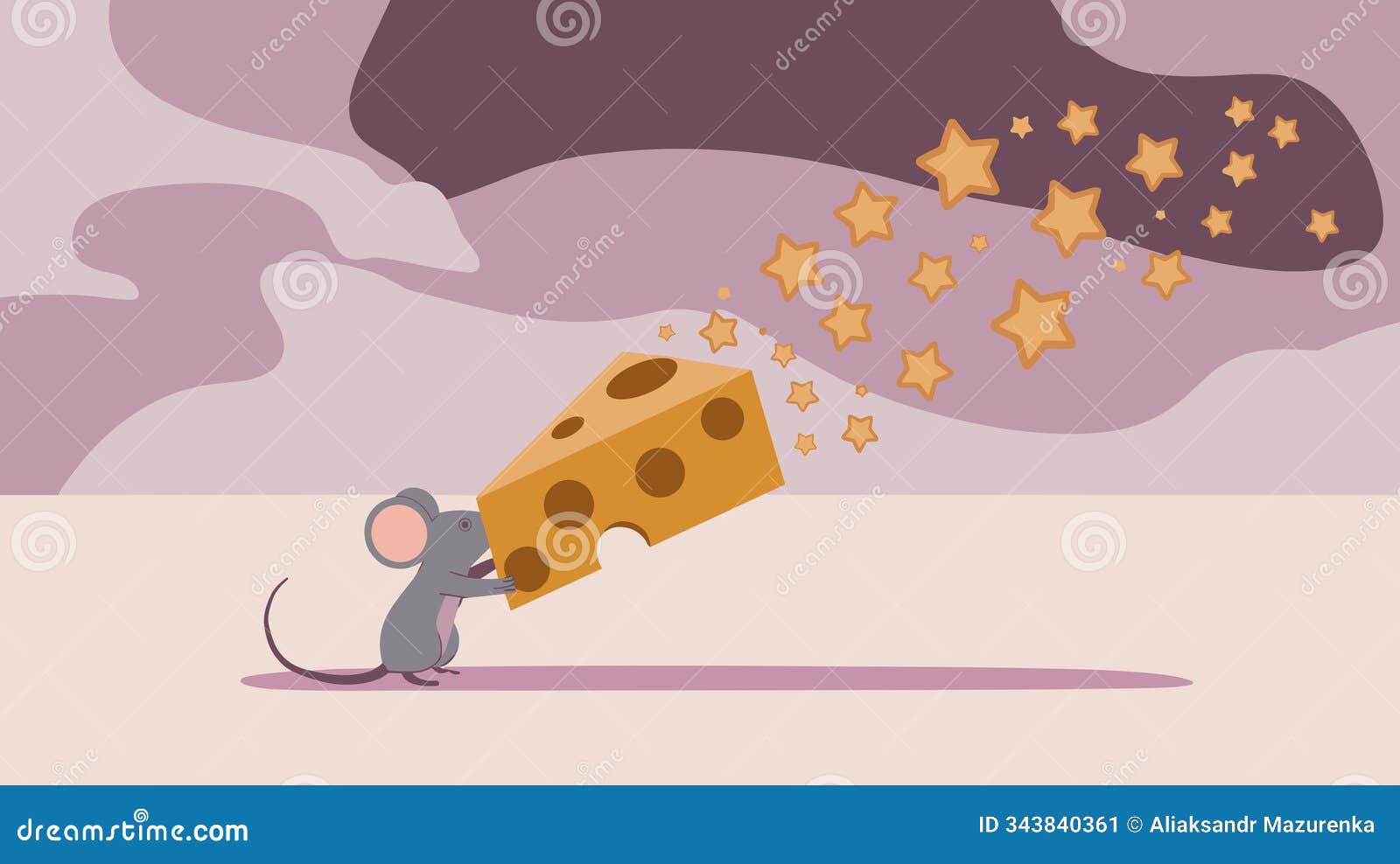 A Surreal Scene Of A Tiny Mouse Holding Cheese That Turns Into Floating ...