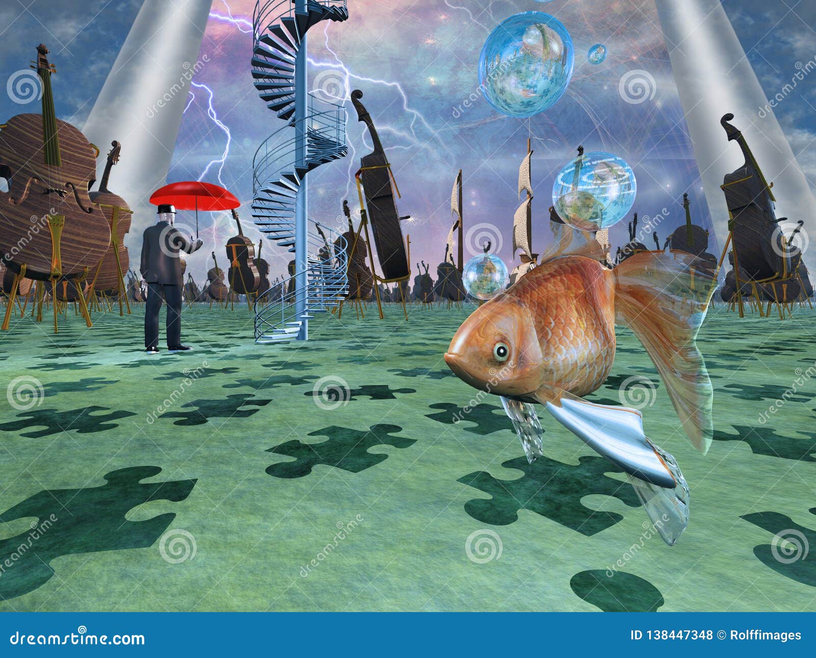 Surreal scene stock illustration. Illustration of mysterious - 138447348