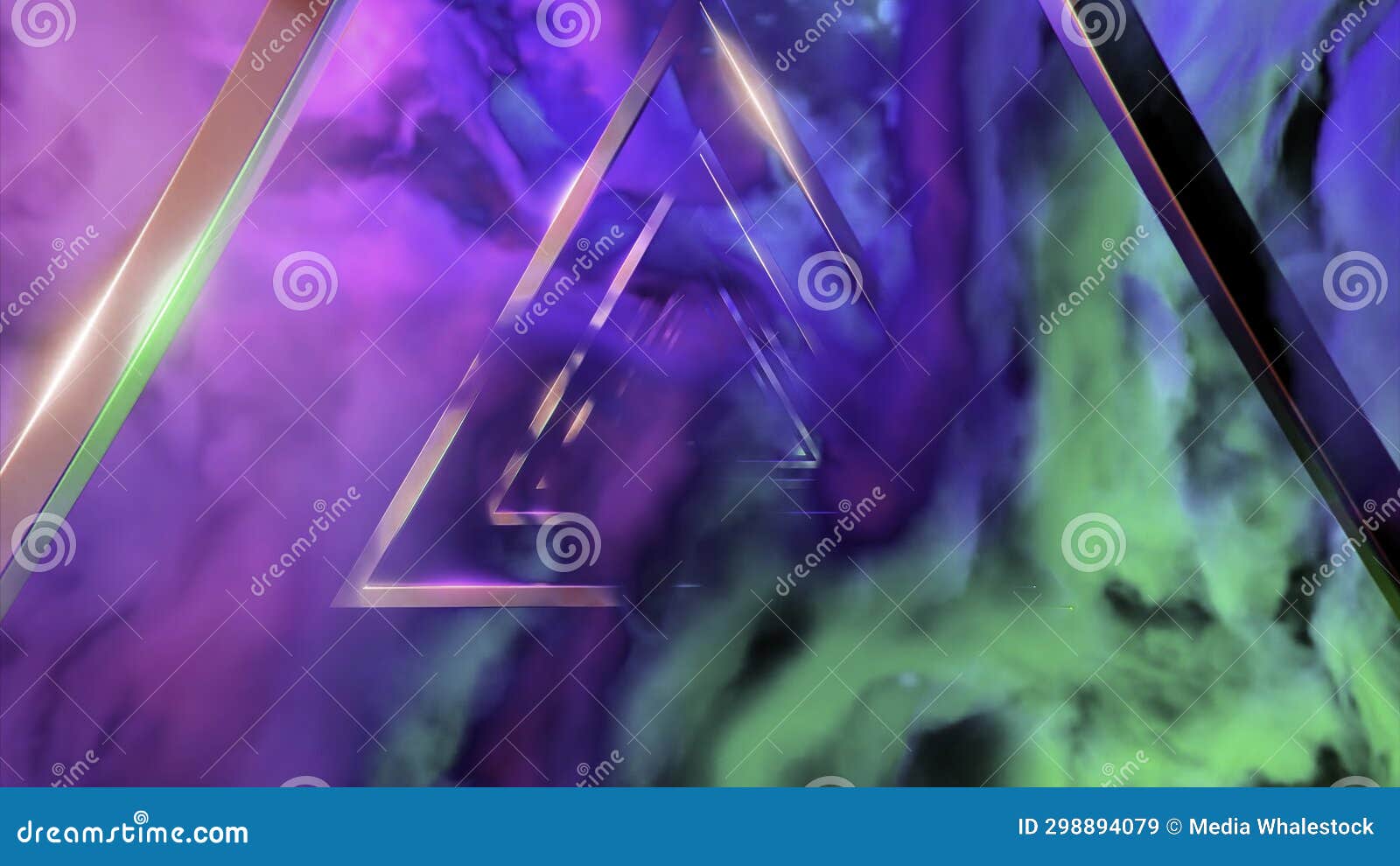 Surreal Sky with Flying Silhouettes of Triangles. Design. Bright Clouds ...