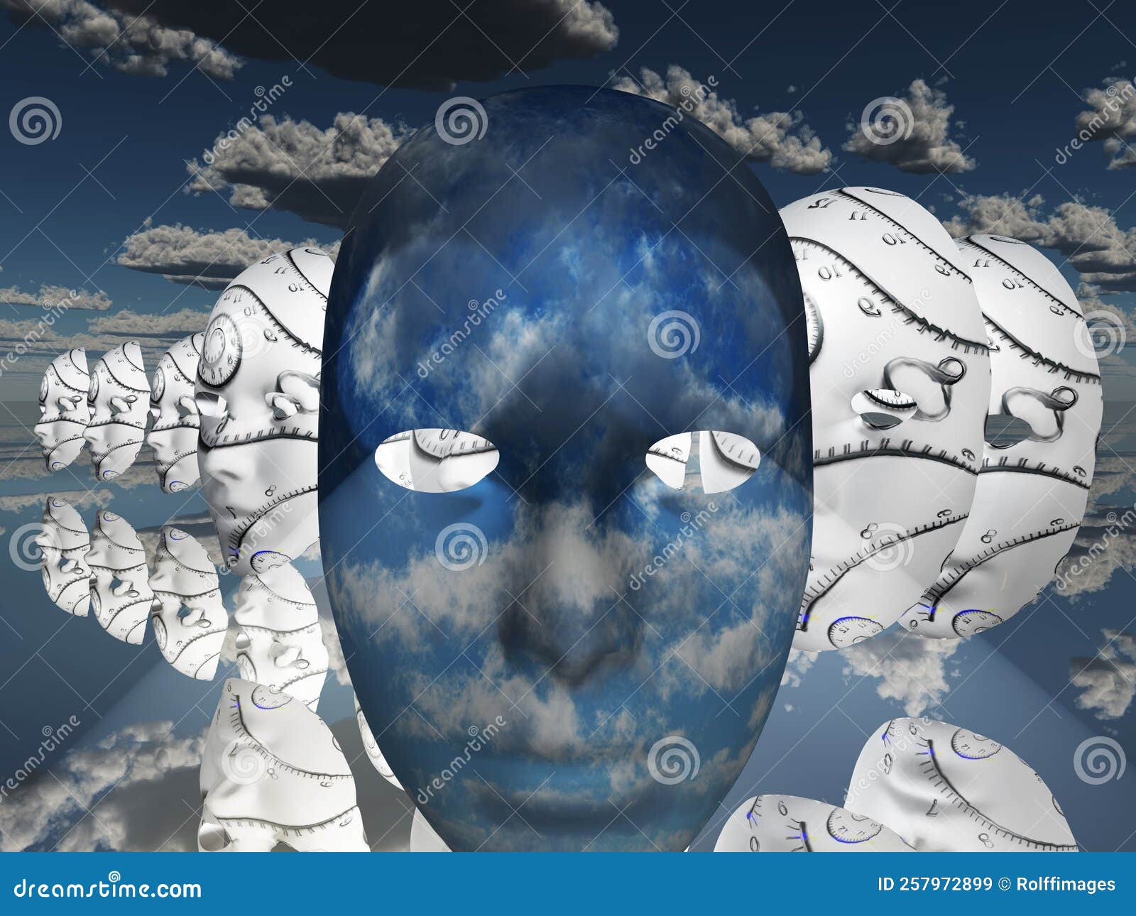 Surreal sky mask stock illustration. Illustration of spiral - 257972899