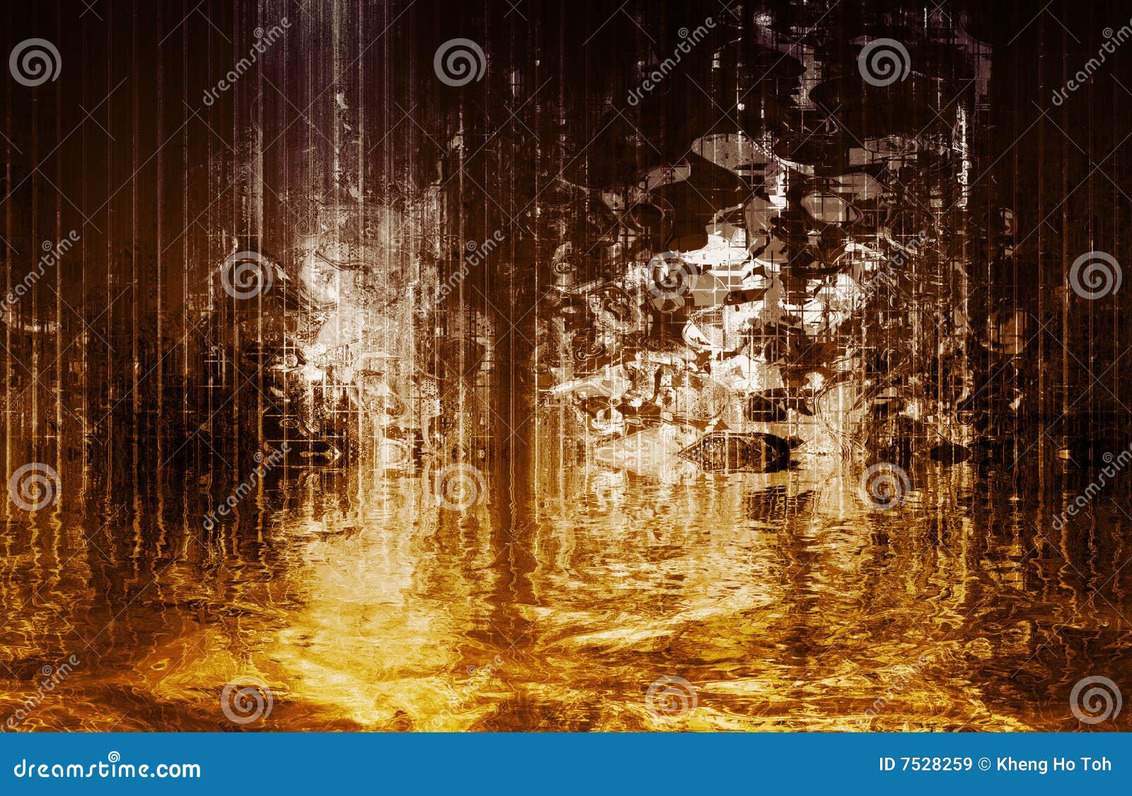 Surreal Soothing Abstract Waterfall View Stock Illustration ...