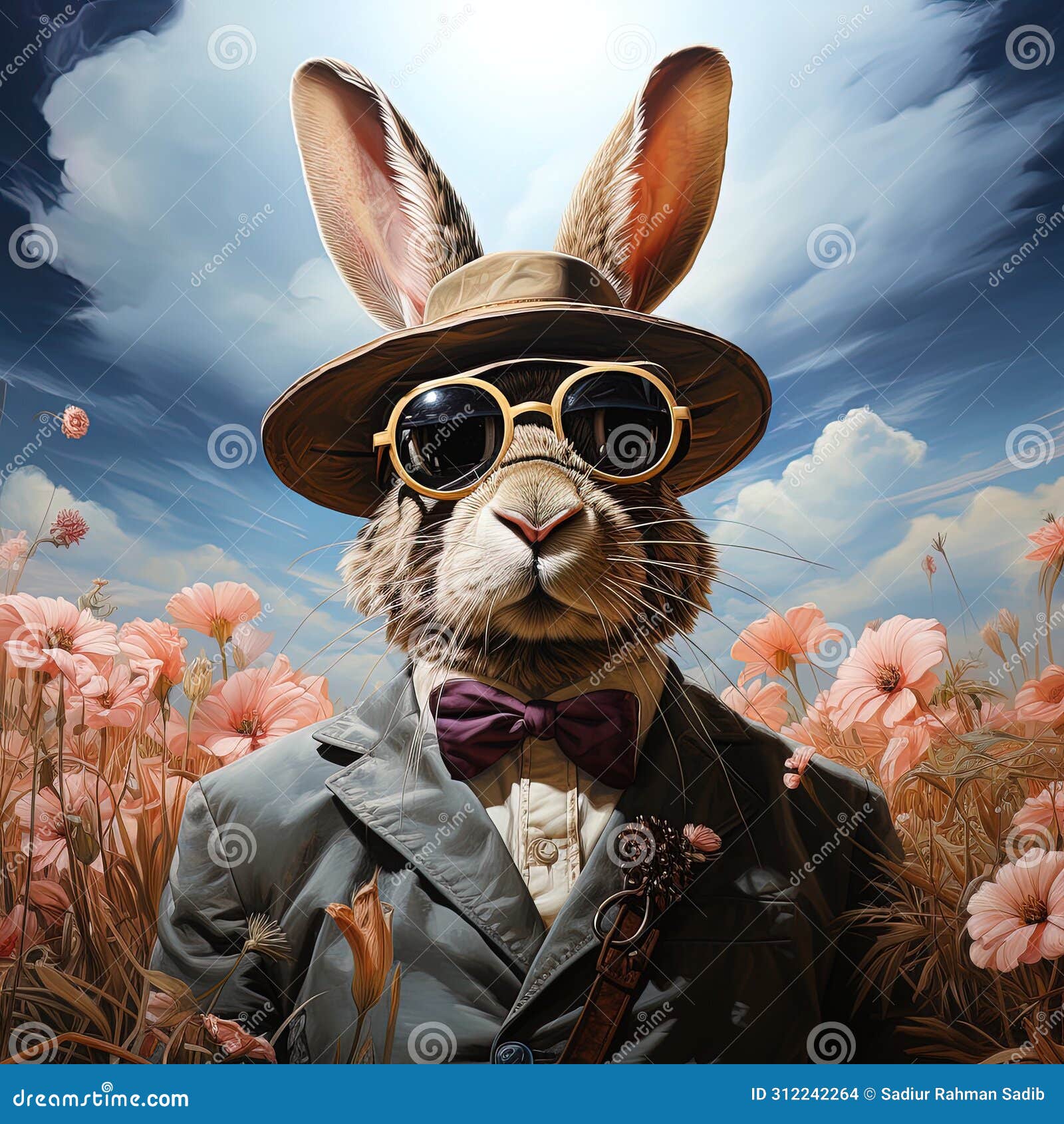 Surreal Sophistication Stylish Rabbit. Stock Photo | CartoonDealer.com ...