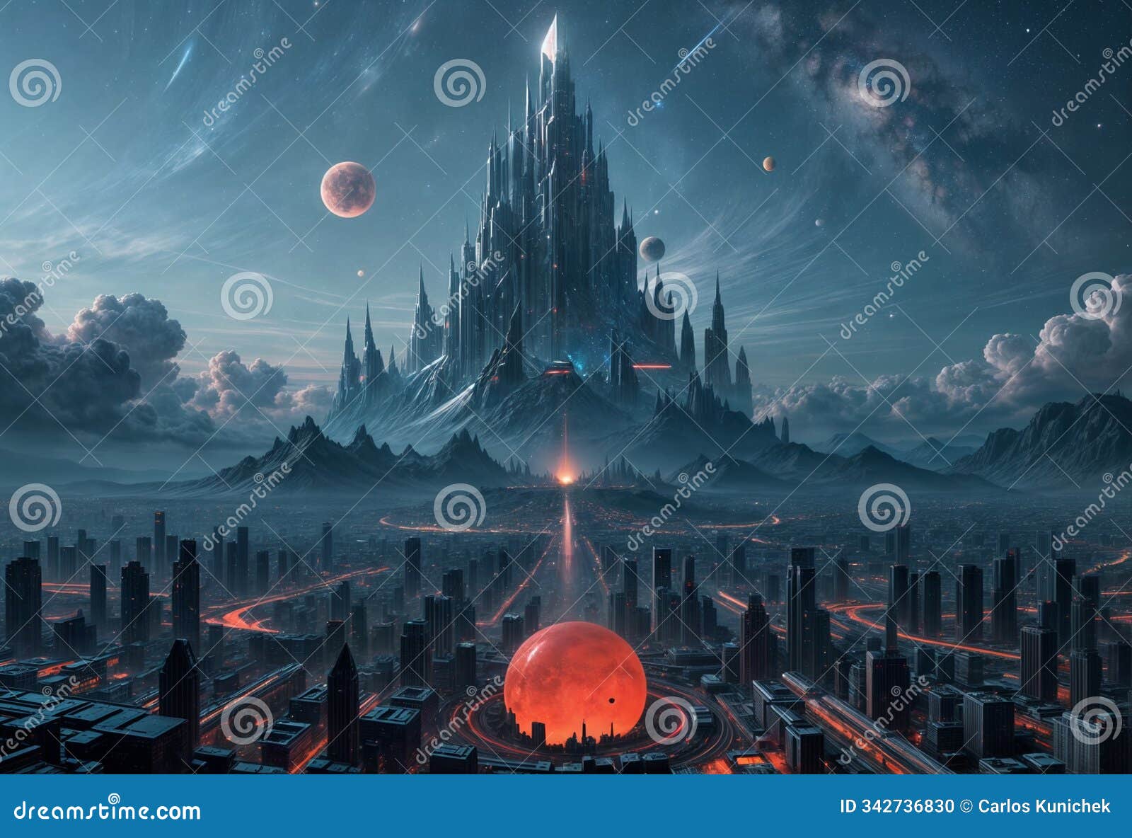 A Surreal, Space-inspired Landscape within an Inverted Triangular Frame ...