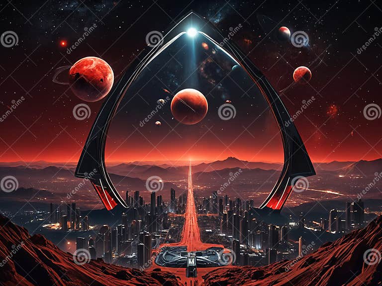 A Surreal, Space-inspired Landscape within an Inverted Triangular Frame ...