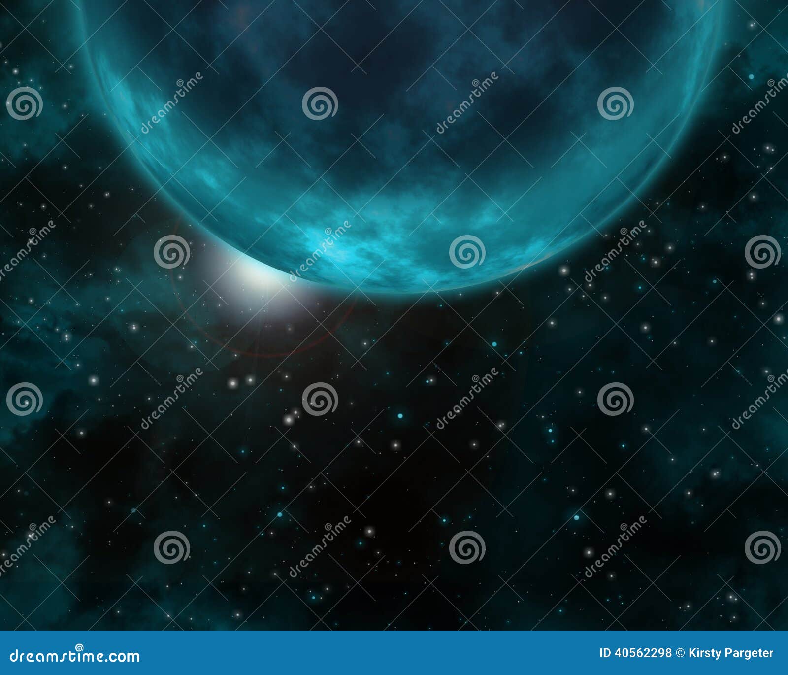 Surreal space scene stock illustration. Illustration of render - 40562298