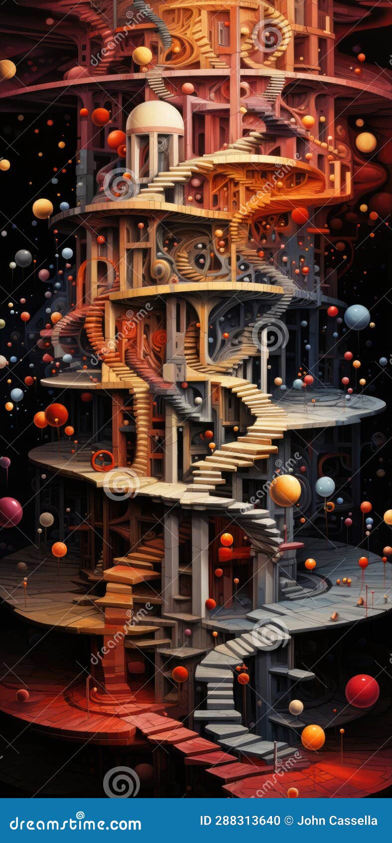 Surreal Staircase of Abstract Continuum Stock Illustration ...