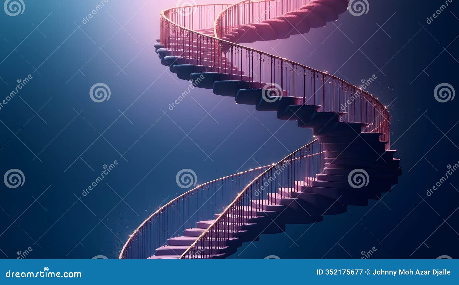 A Surreal Staircase Twisting into an Infinite Loop Against a Gradient ...