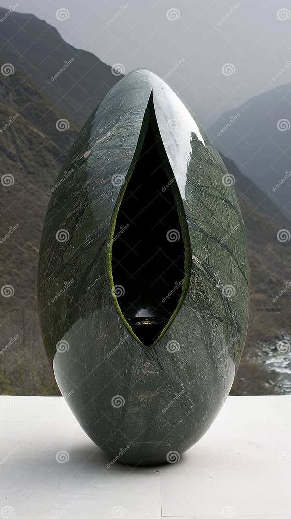 Surreal Stone Sculpture in the Mountains Stock Illustration ...