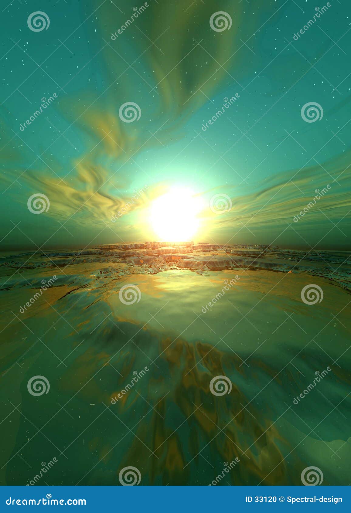 Surreal Sunrise stock illustration. Illustration of techno - 33120
