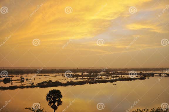 Surreal Sunset Over River Niger Stock Photo - Image of native, tree ...