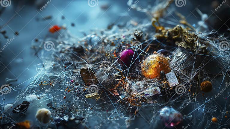 Surreal Threads Connecting Scattered Objects Artistic Exploration ...