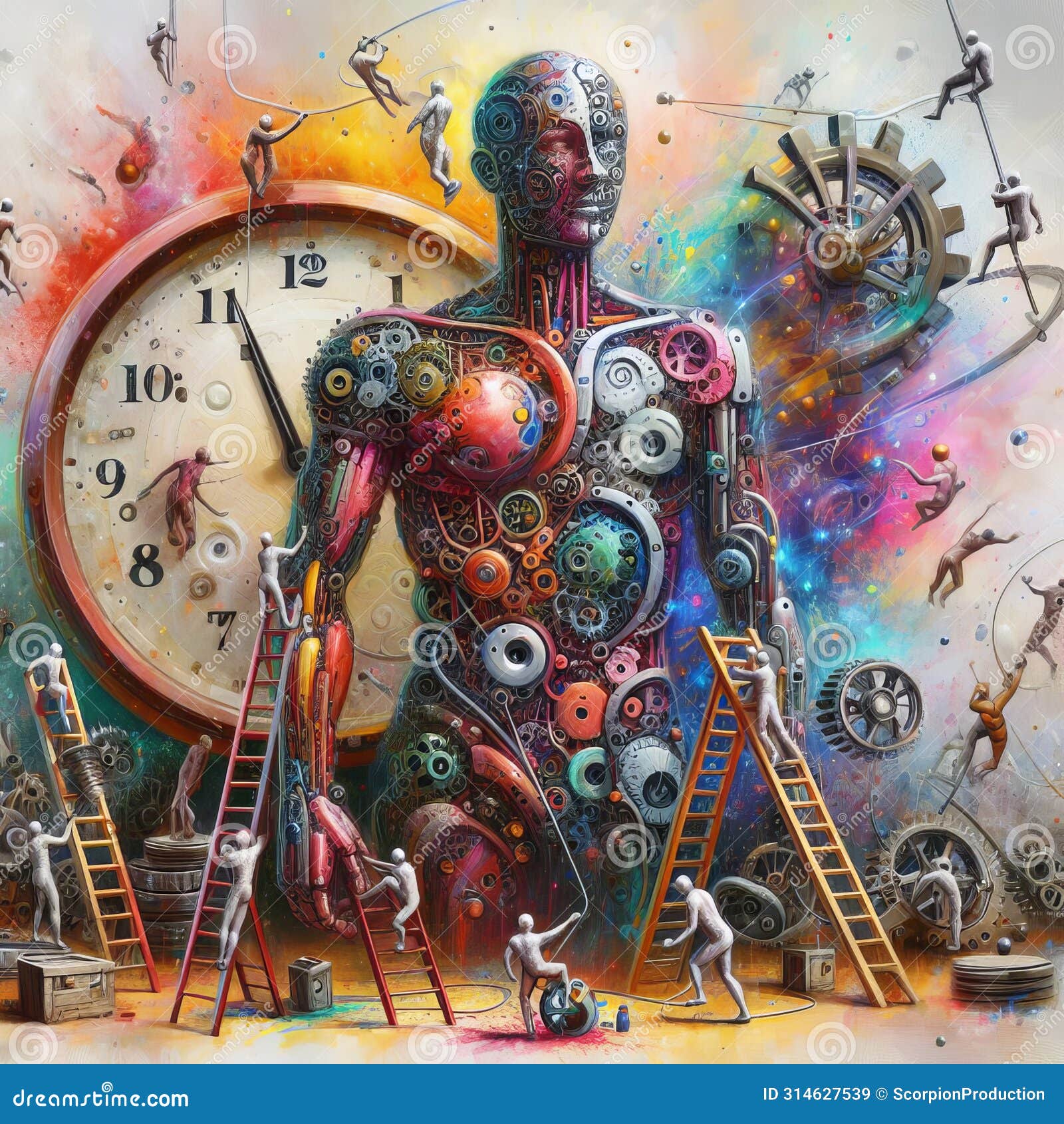 Surreal Time and Creation stock illustration. Illustration of design ...