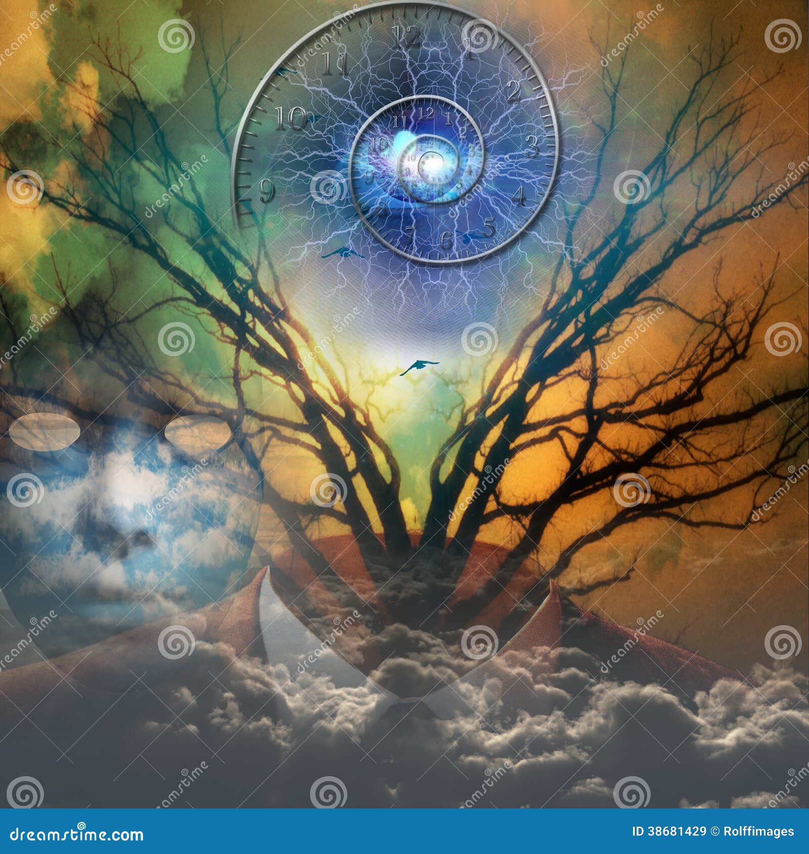 Surreal time spiral stock illustration. Illustration of countdown ...