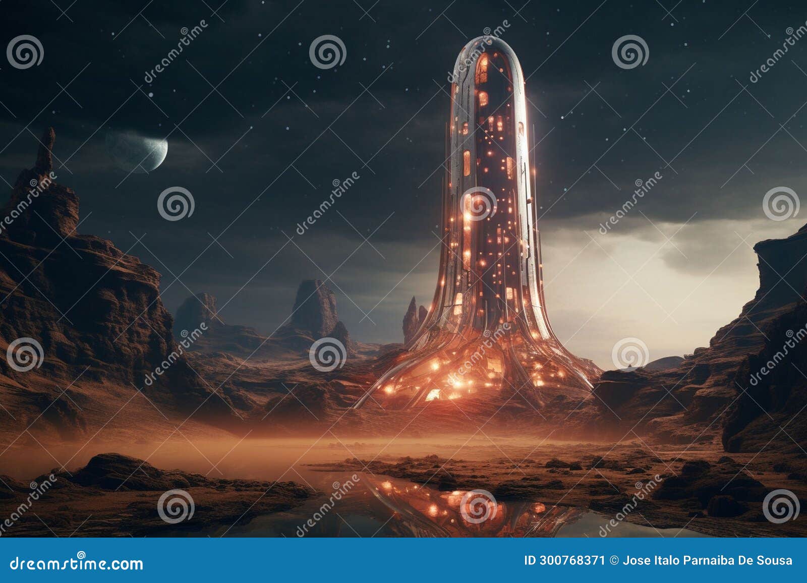 Surreal Tower Emerging from the Surreal and Stock Illustration ...