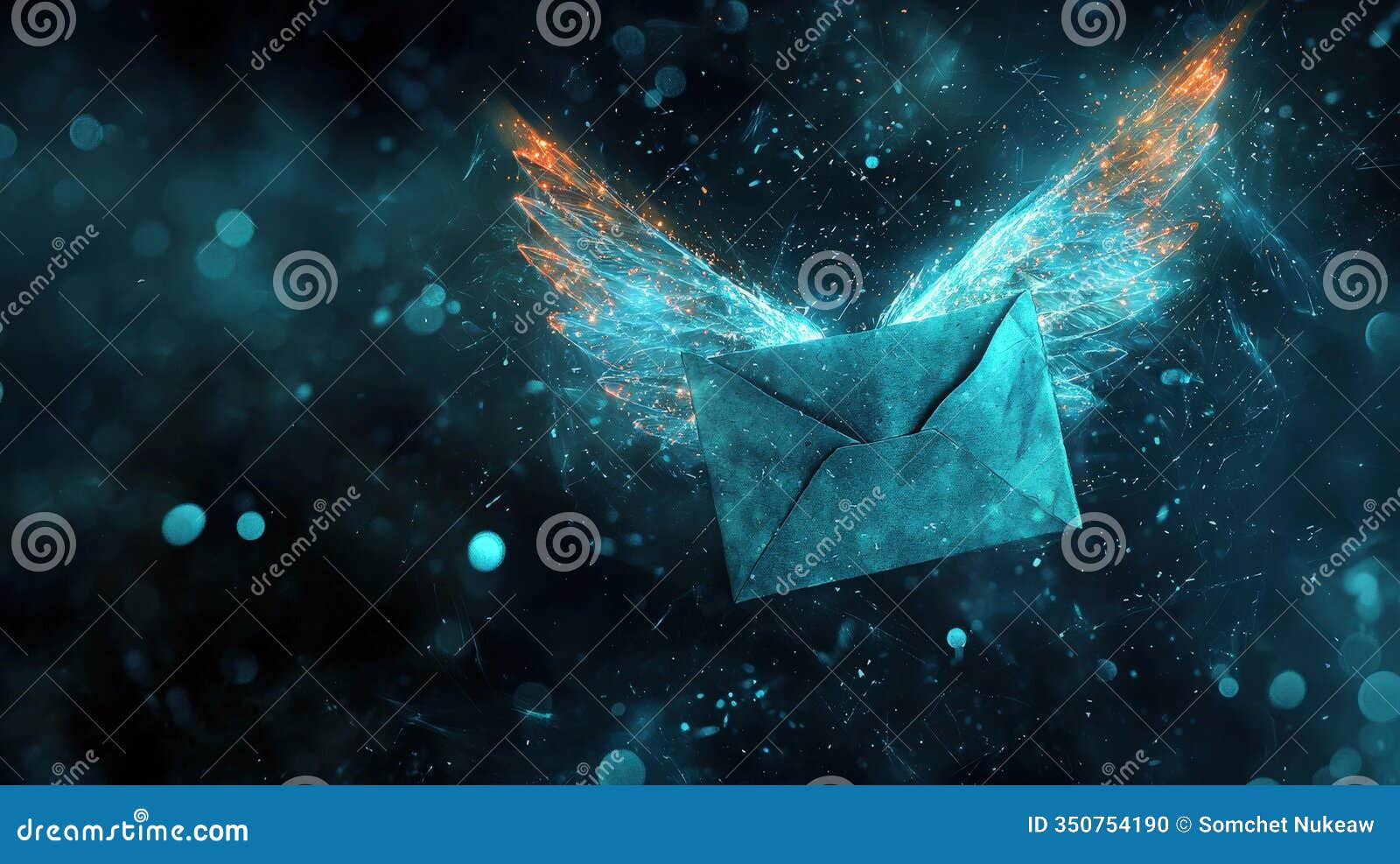 Surreal Transformation a Winged Letter in a Fantasy Digital Realm ...