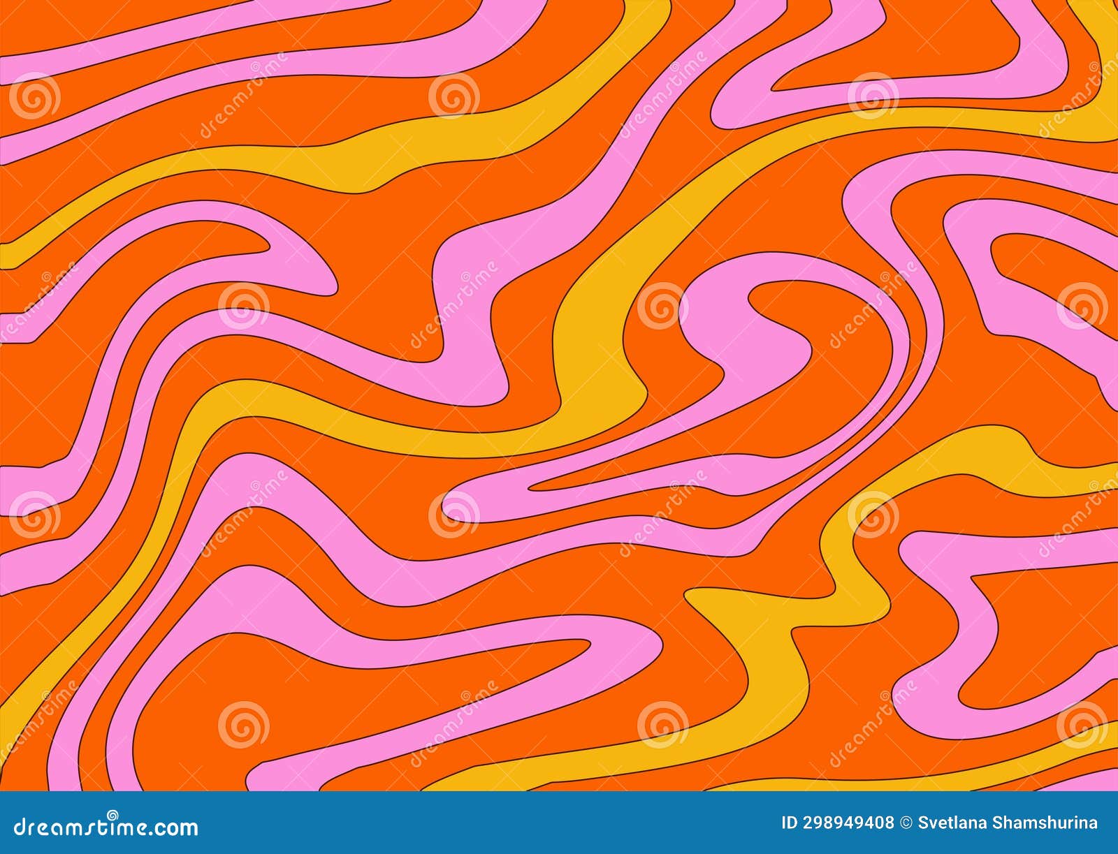 Surreal Trippy Abstract Background with Thin Flowing Lines on a Red ...