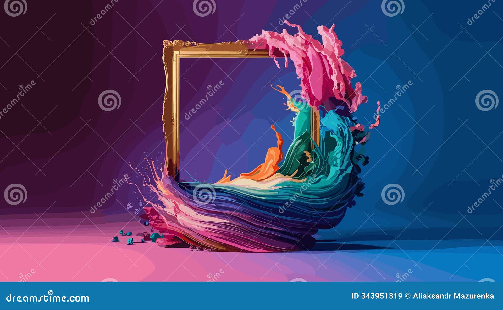 Surreal Vision of Frame Dissolving into Swirling Colors and Textures ...
