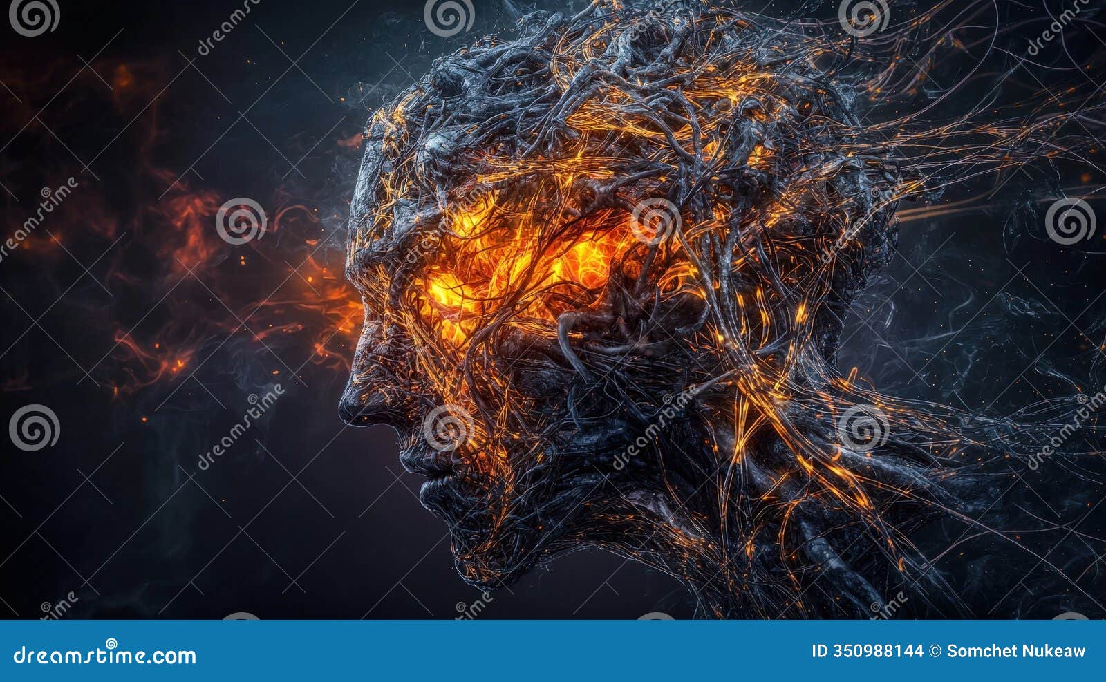 Surreal Visualization Of A Synthetic Network Symbolizing The ...