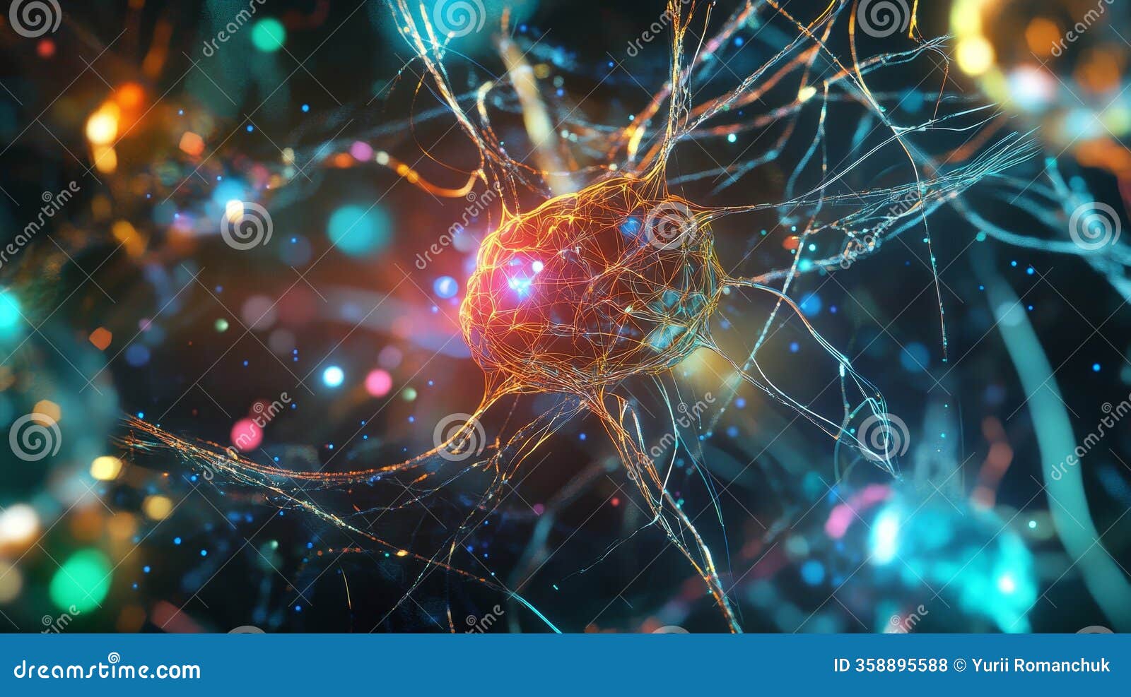 Surreal Visualization Of A Synthetic Network Symbolizing The ...