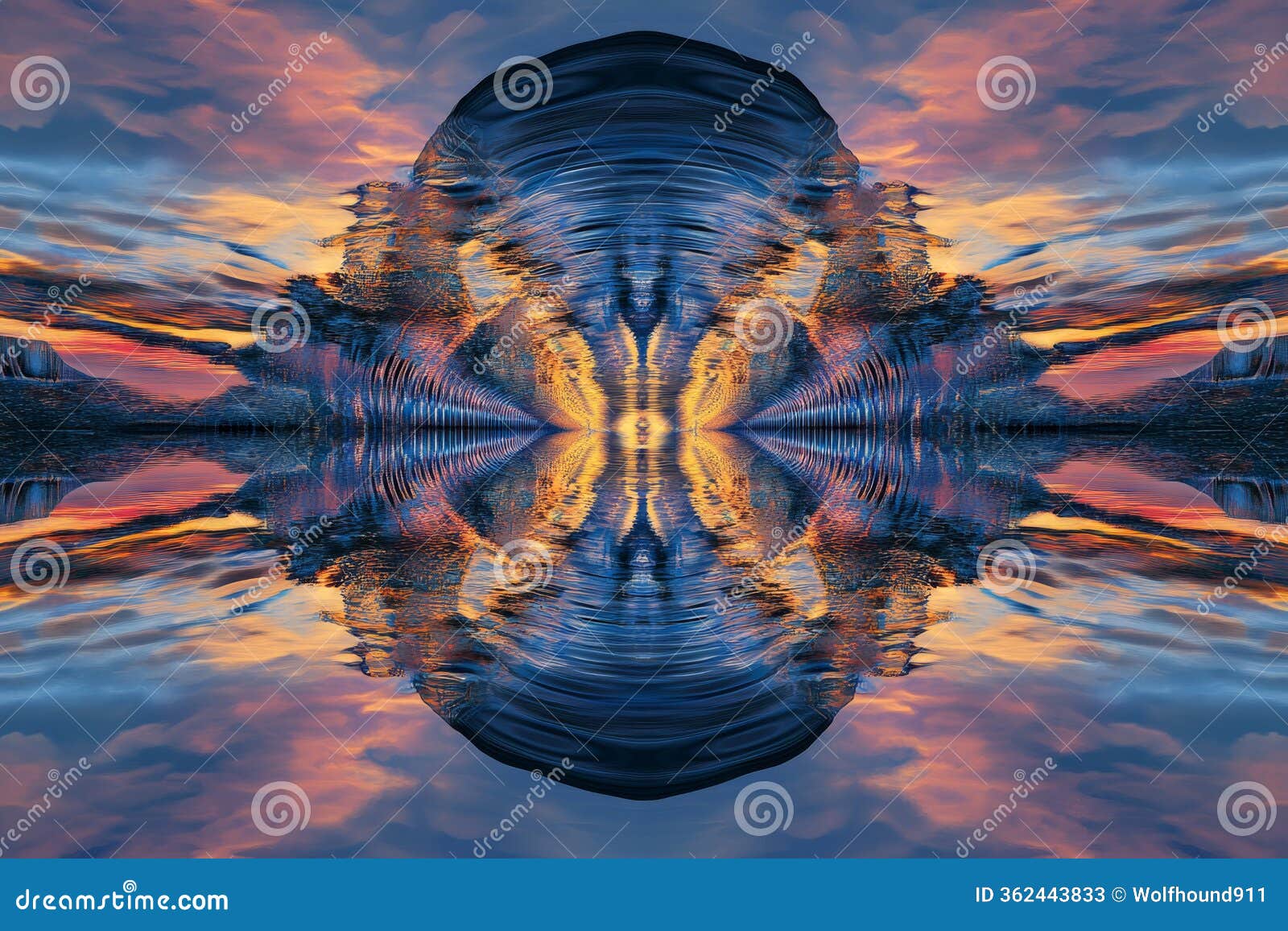 A Surreal Water Reflection Effect with Inverted Sky and Deep, Infinite ...