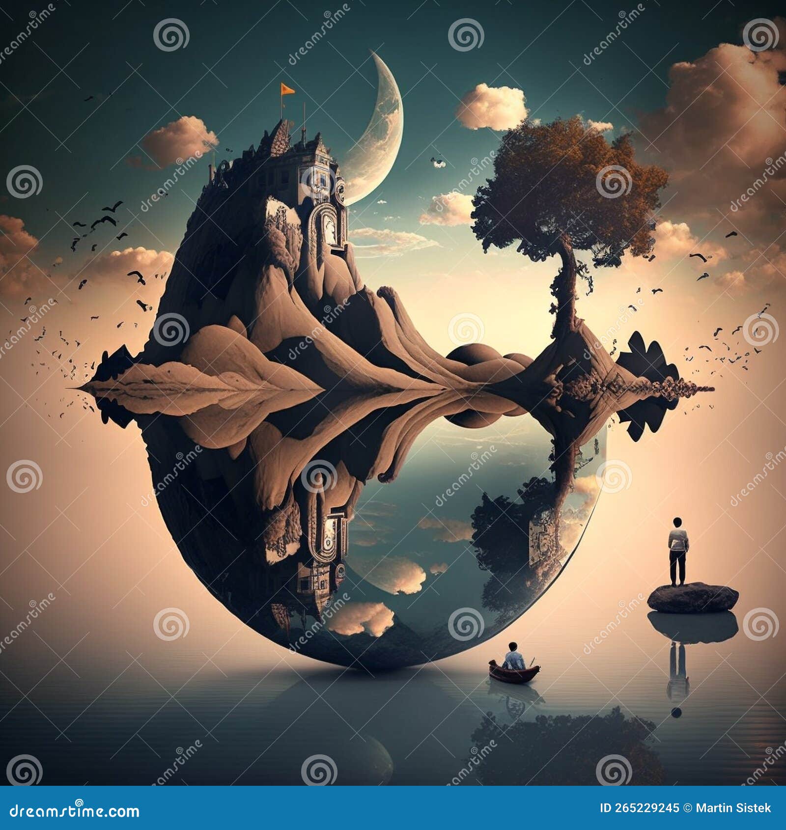 Surreal Worlds - 3d design stock illustration. Illustration of shape ...