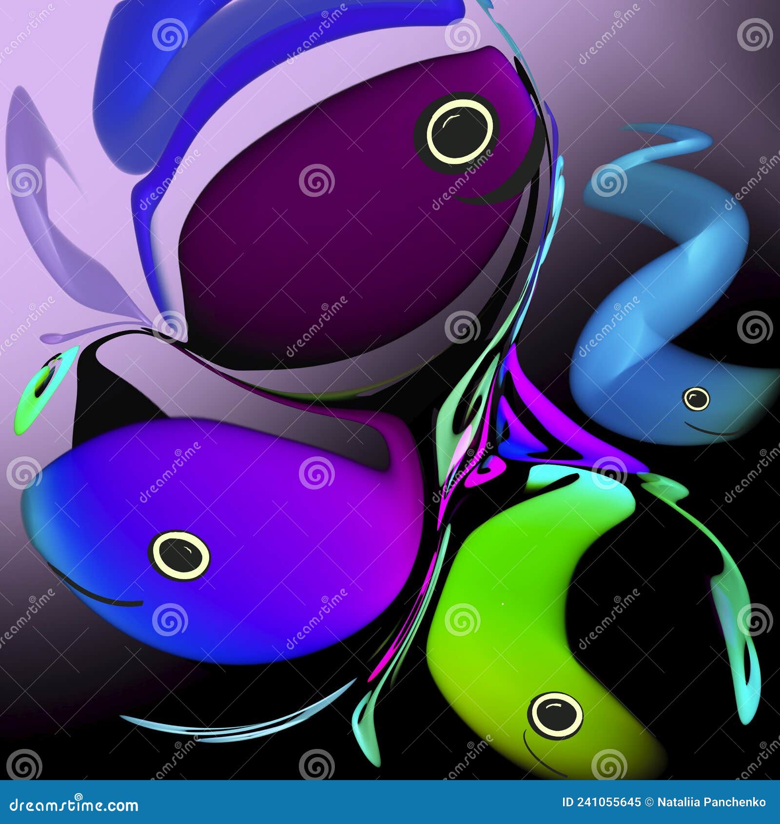 Surrealism,colored Fish, Abstract, Illustration, Gradient, Background ...