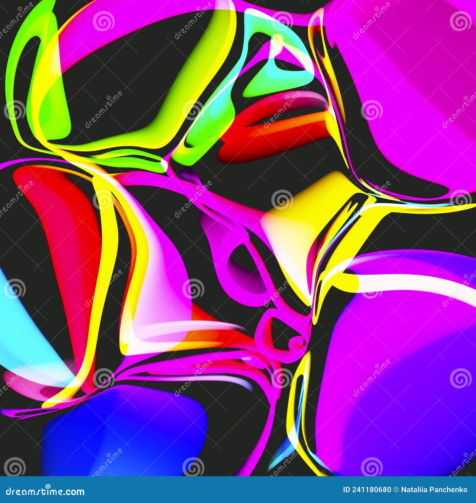 Surrealism, Abstract Rainbow Illustration, Three-dimensional Figures ...