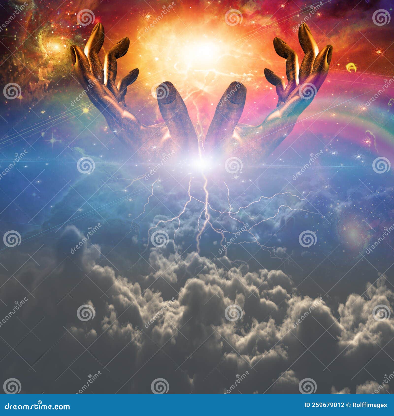 Moment of creation stock illustration. Illustration of energy - 259679012