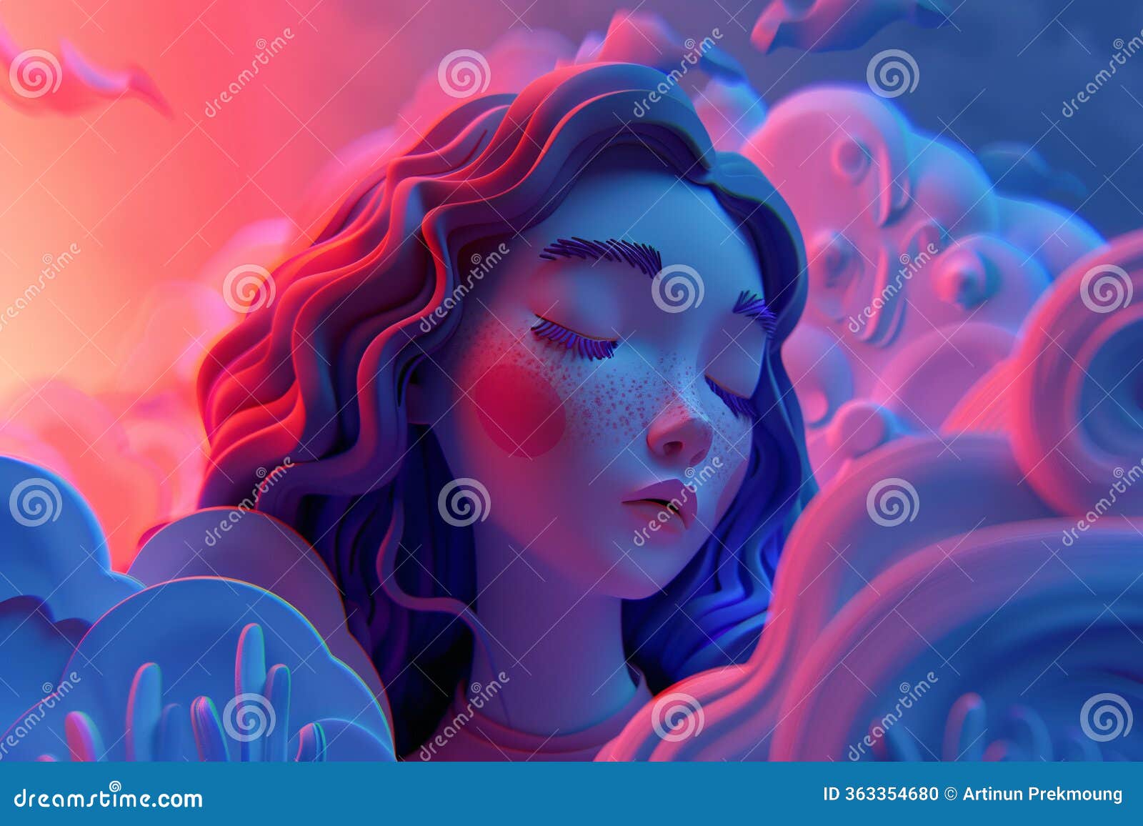 Introspective Cartoon Character Sitting Peacefully Royalty-Free ...