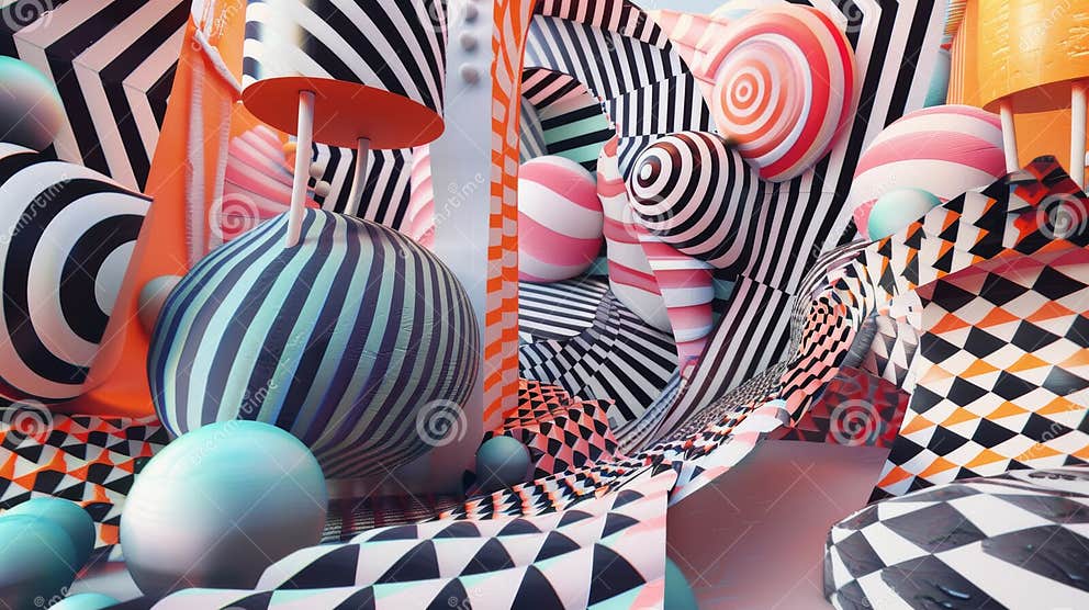 Surrealism with Mesmerizing Layout Patterns Stock Illustration ...