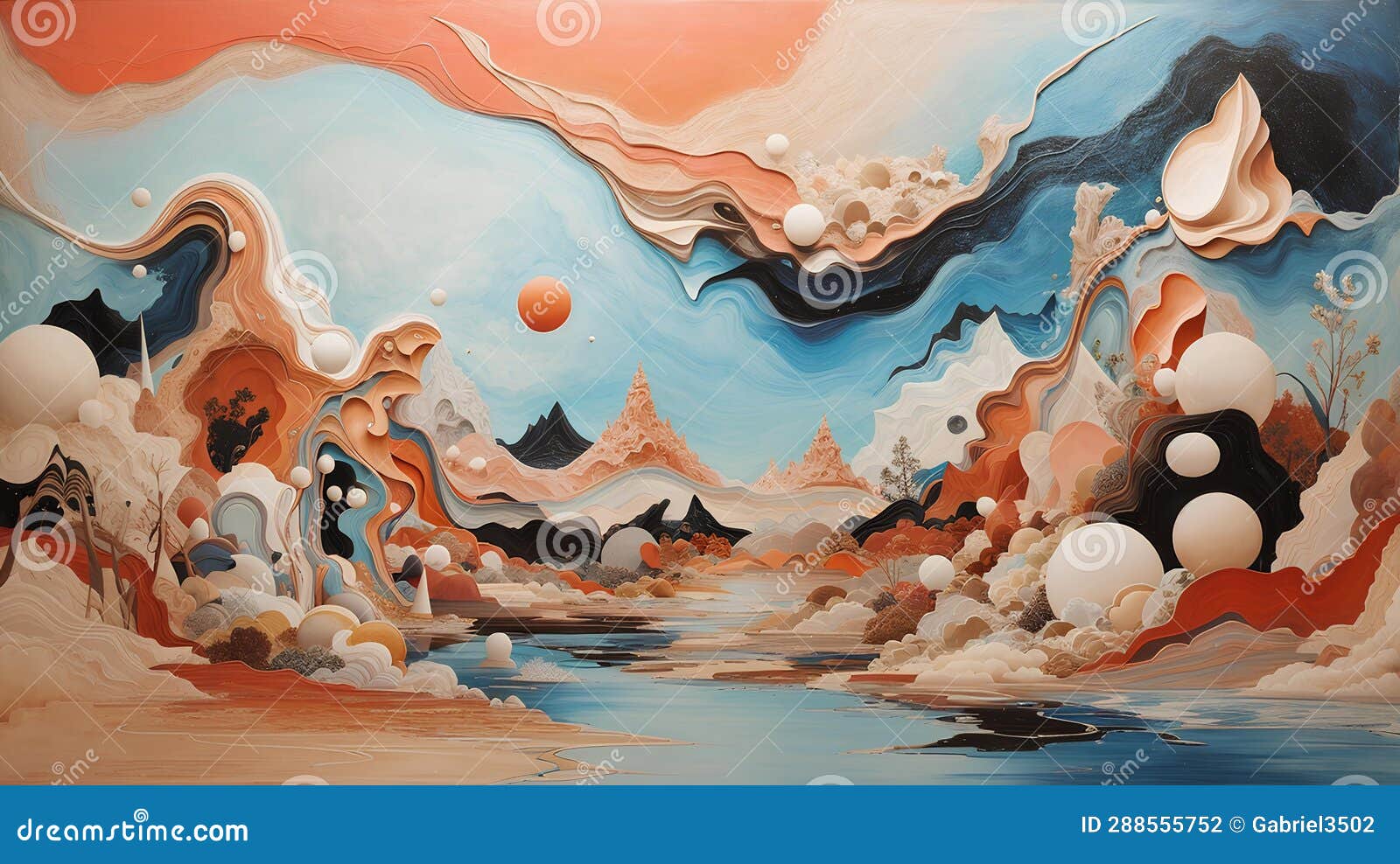 A Surrealist Abstract Landscape with Texture Stock Photo - Image of ...