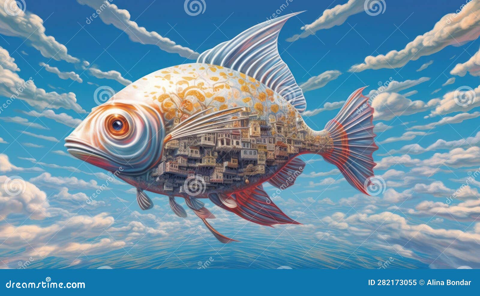 In the Surrealist Composition "Flying Fish", a Scene in Which a Huge ...