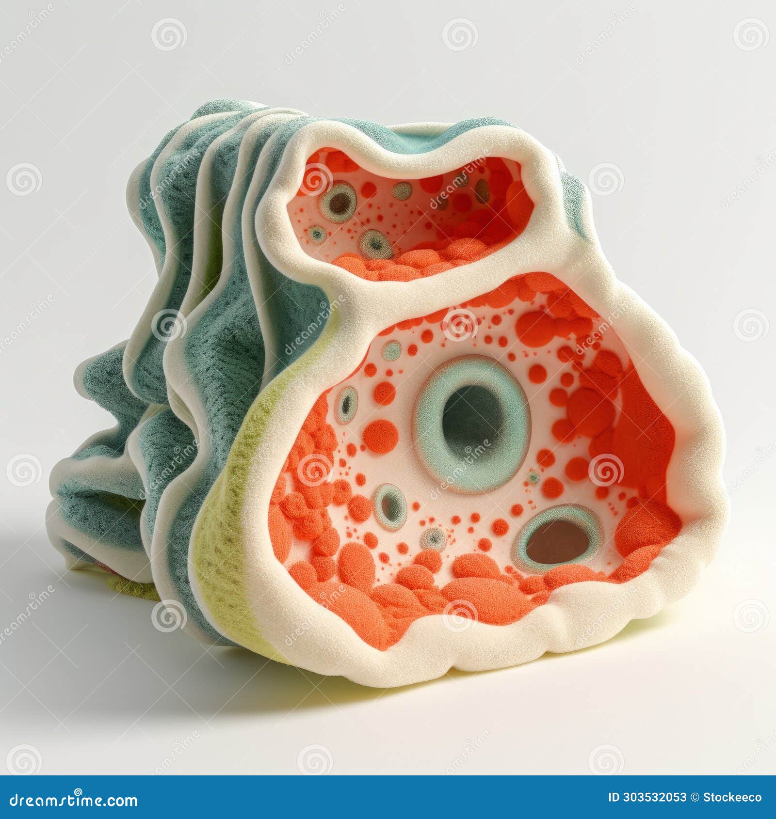Surrealistic Ceramic Sculptures: 3d Rendered Cell Structures Stock ...