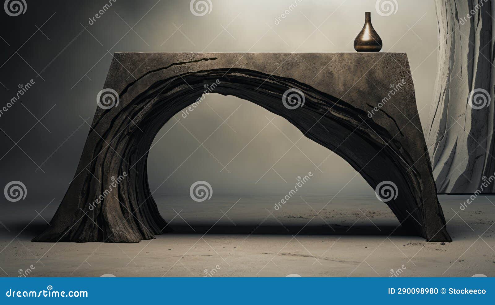 Surrealistic Console Table with Organic Landscape Design Stock ...