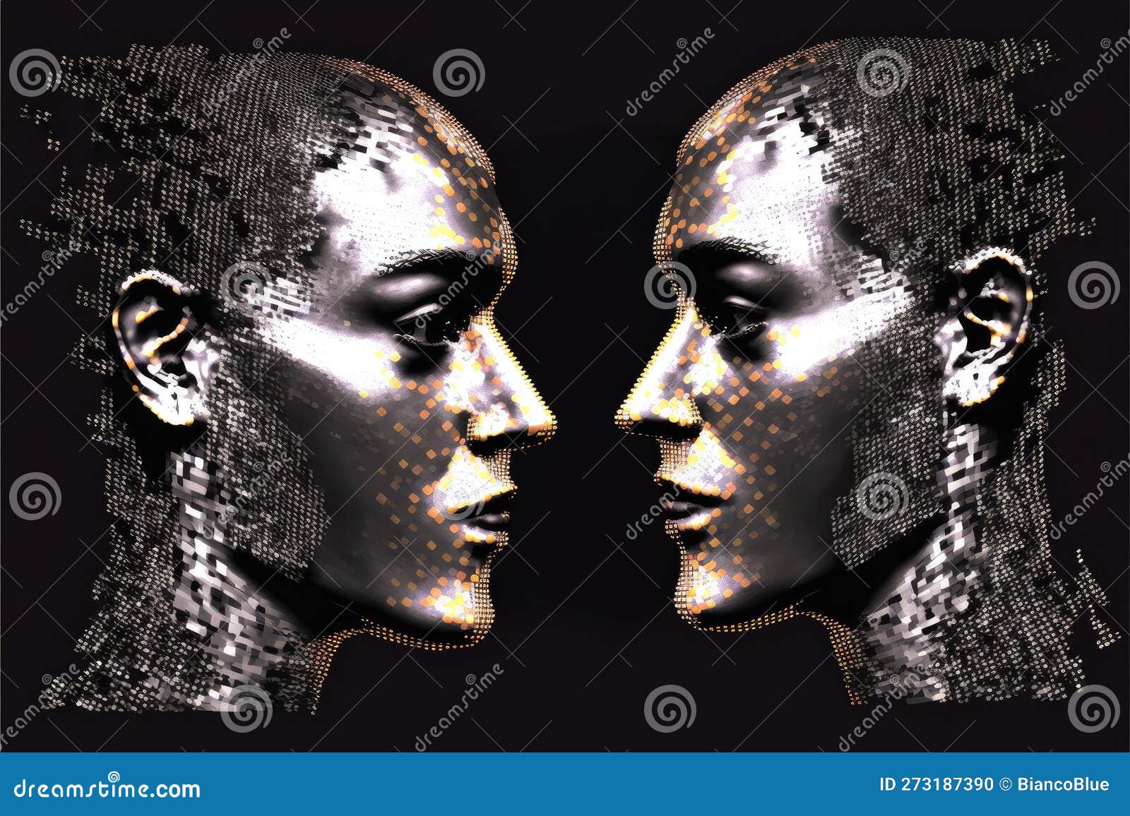 Surrealistic Human Face by Arrayed Pixel Forming in Glistering ...