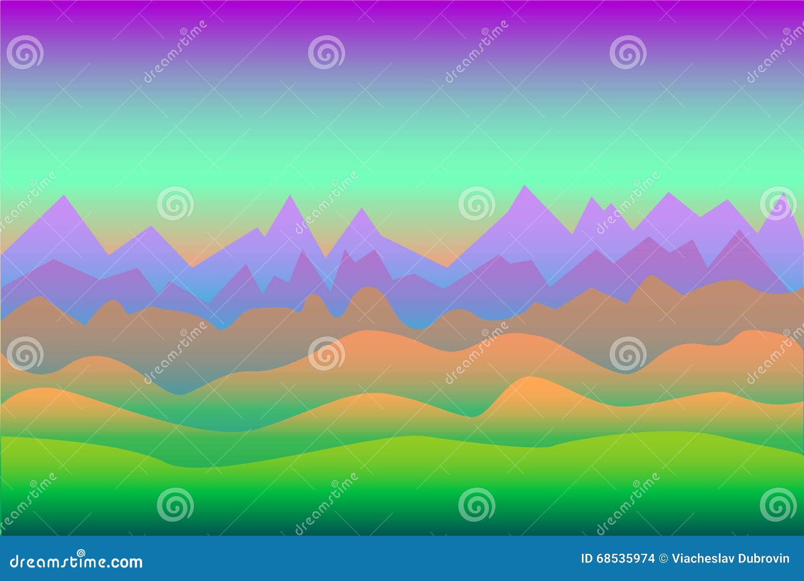 Surrealistic Landscape Background with Mountains, with the Space for ...