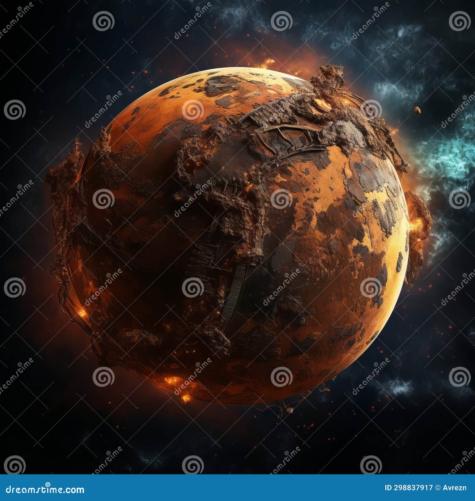 Surrealistic Planet Transforms in Rust, Rusting in Cosmic Solitude ...