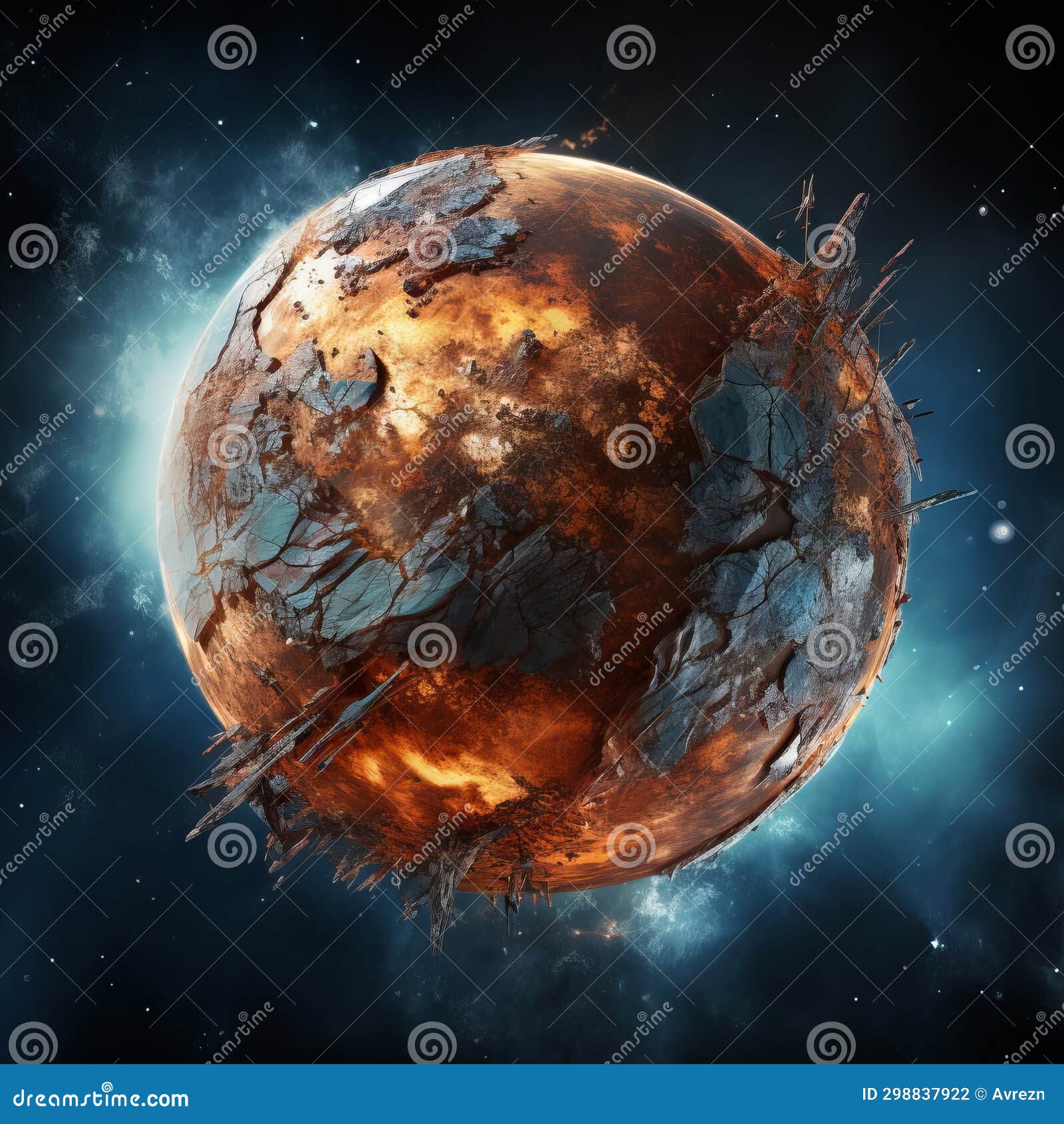 Surrealistic Planet Transforms in Rust, Rusting in Cosmic Solitude ...
