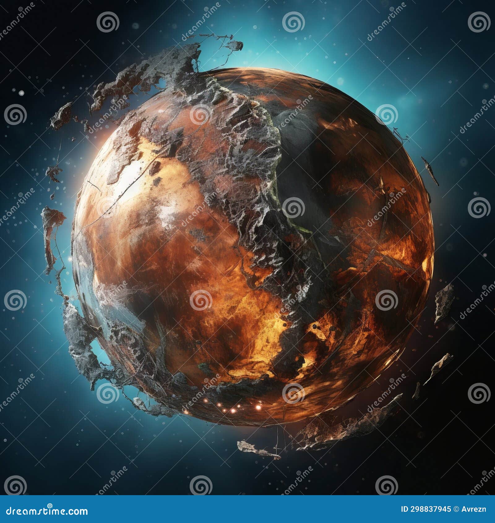 Surrealistic Planet Transforms in Rust, Rusting in Cosmic Solitude ...