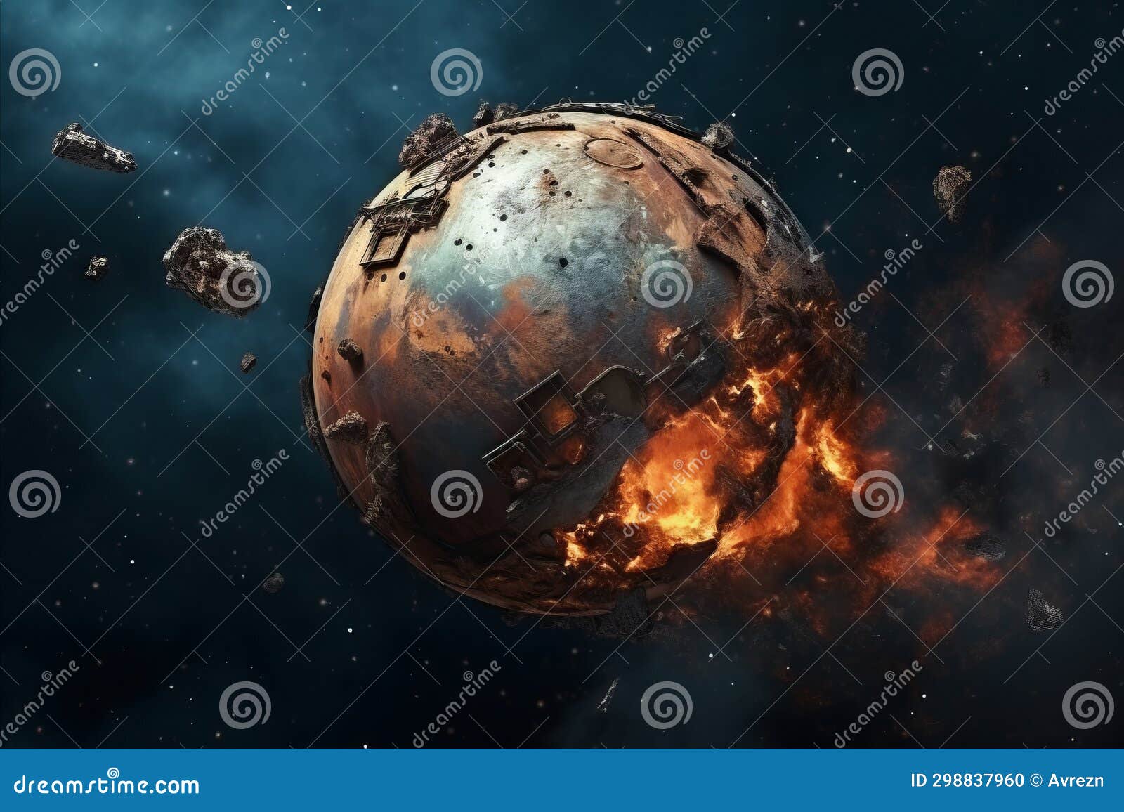 Surrealistic Planet Transforms in Rust, Rusting in Cosmic Solitude ...