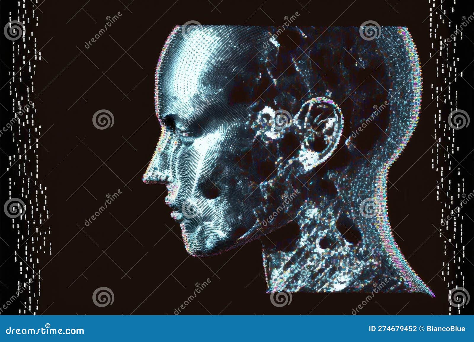 Surrealistic Two Human Face by Arrayed Pixel Forming in Glistering ...