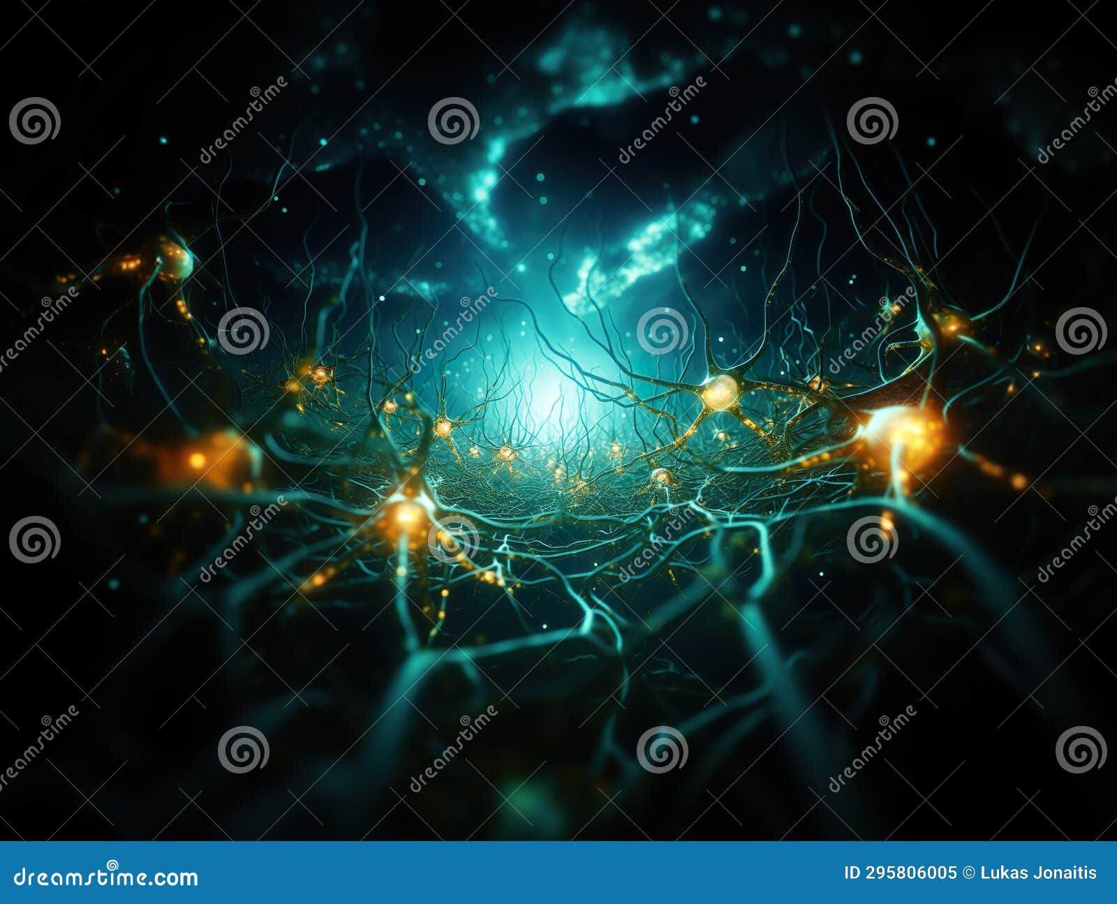 Surrealistic View of a Neuron Connections. Exploration of Neuron ...