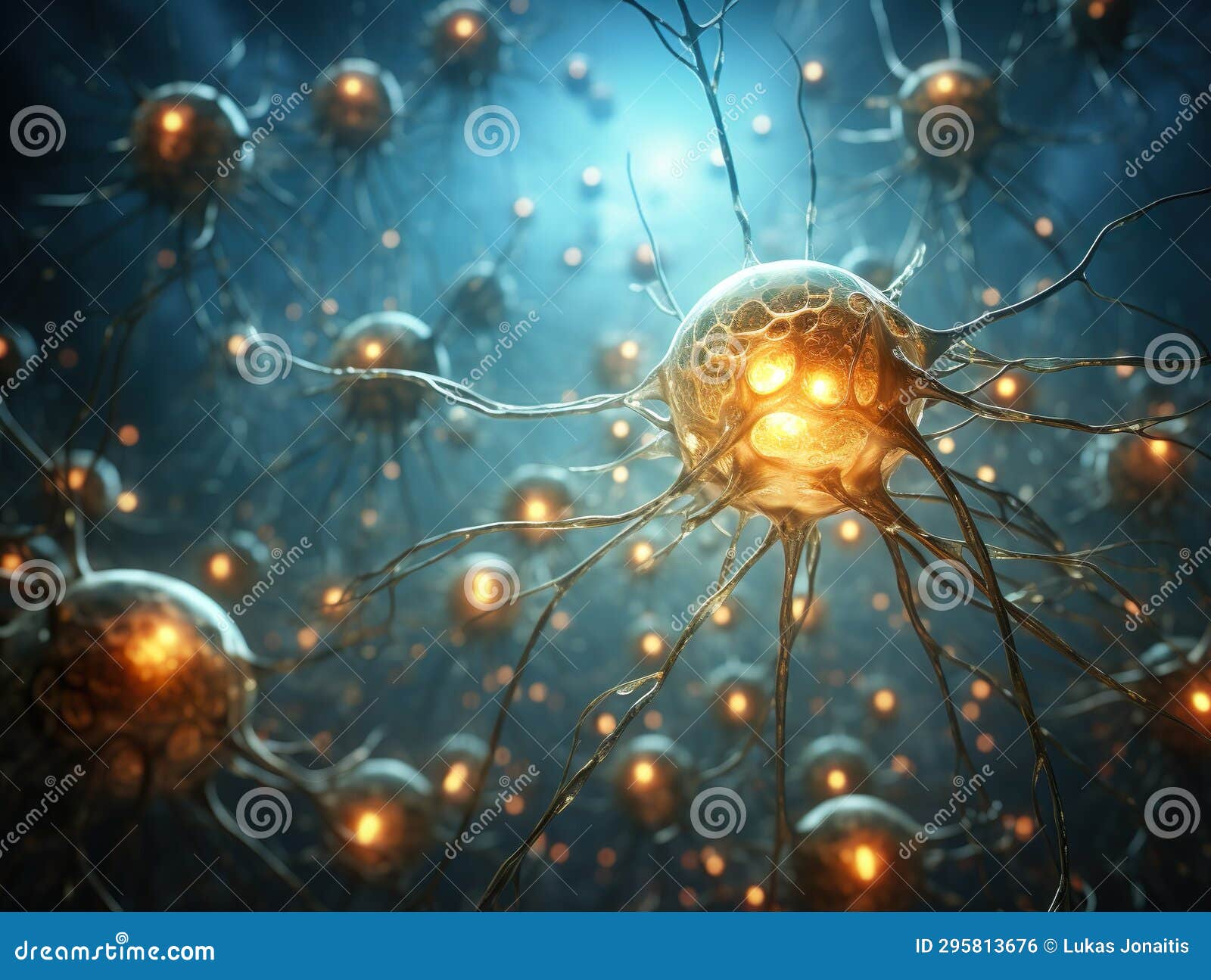 Surrealistic View of a Neuron Connections. Exploration of Neuron ...