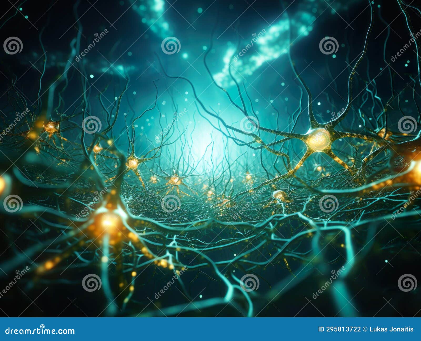 Journey Through A Neuron Cell Network Inside The Brain Royalty-Free ...