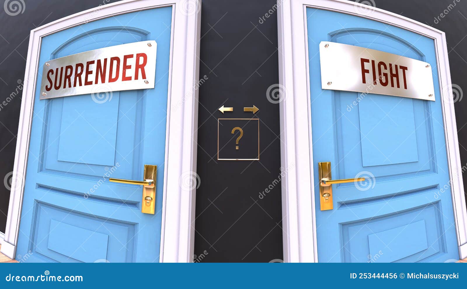 Surrender or Fight - Two Options and a Choice Stock Illustration ...