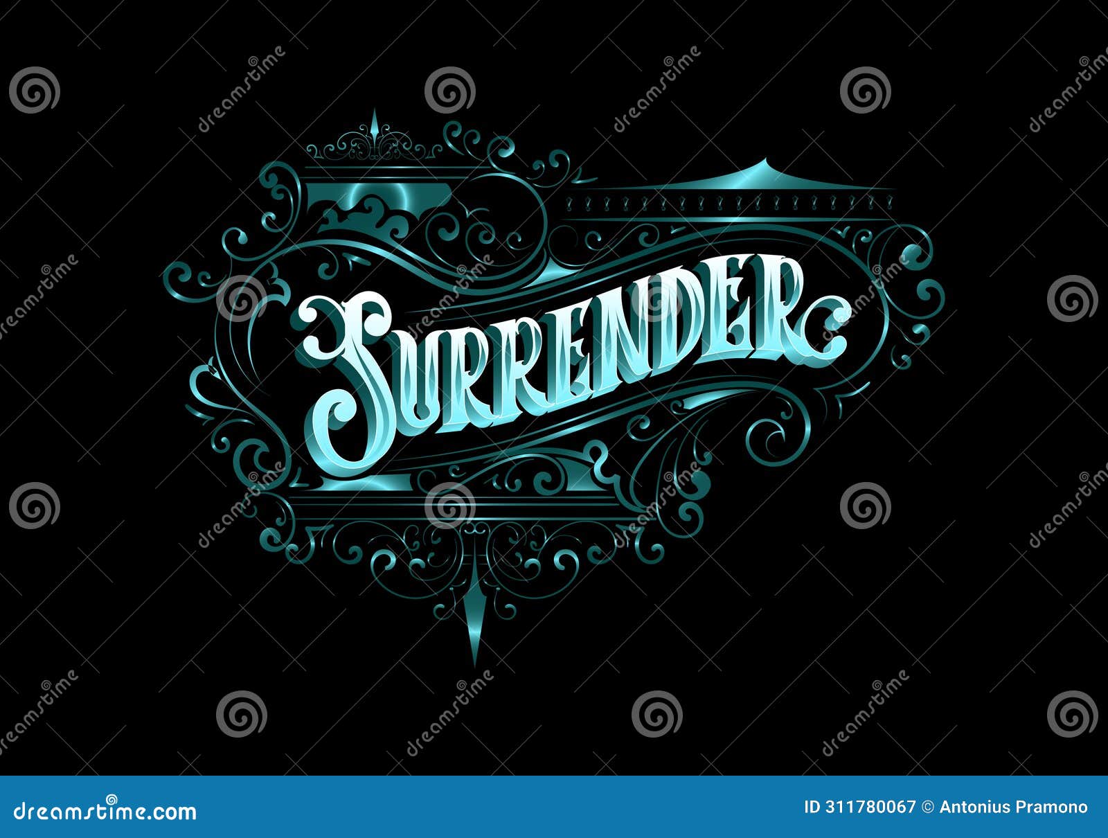 SURRENDER Lettering Custom Template Design Stock Vector - Illustration ...